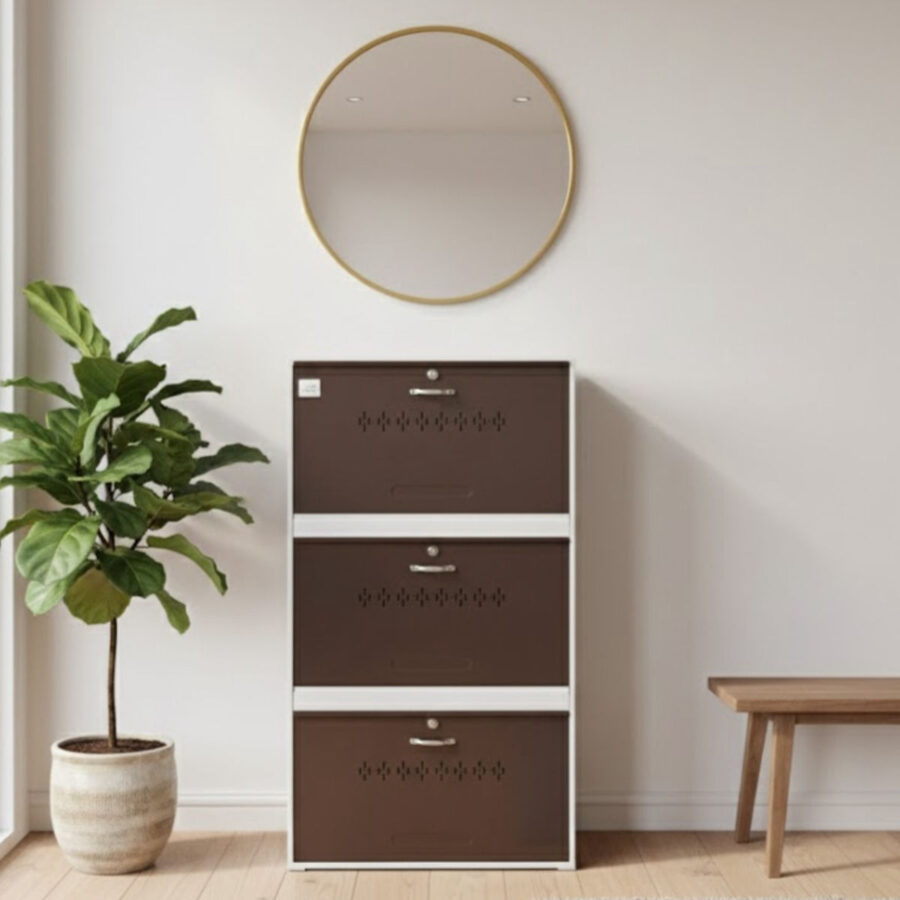 Urban Dom Double Decker 3 Shelf – Ivory Brown – Urban Dom
